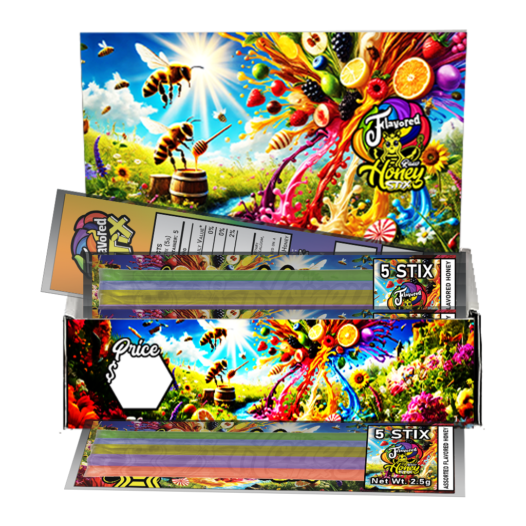 Buy Assorted Flavored Honey Stix - 20 Packs of 5 Packs with Display ...