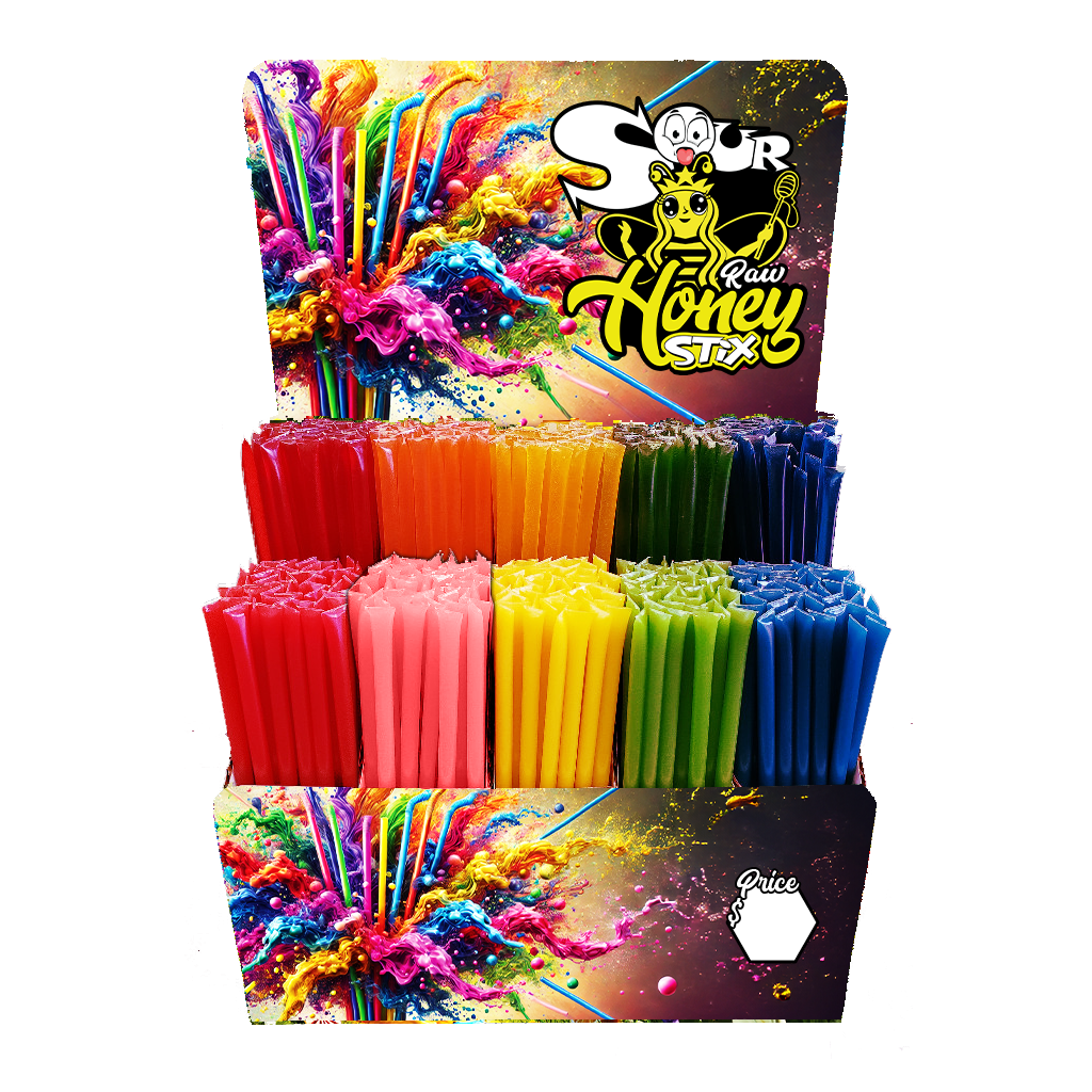 Buy 500 Sour Flavored Honey Stix With Display - Multiple Flavors ...